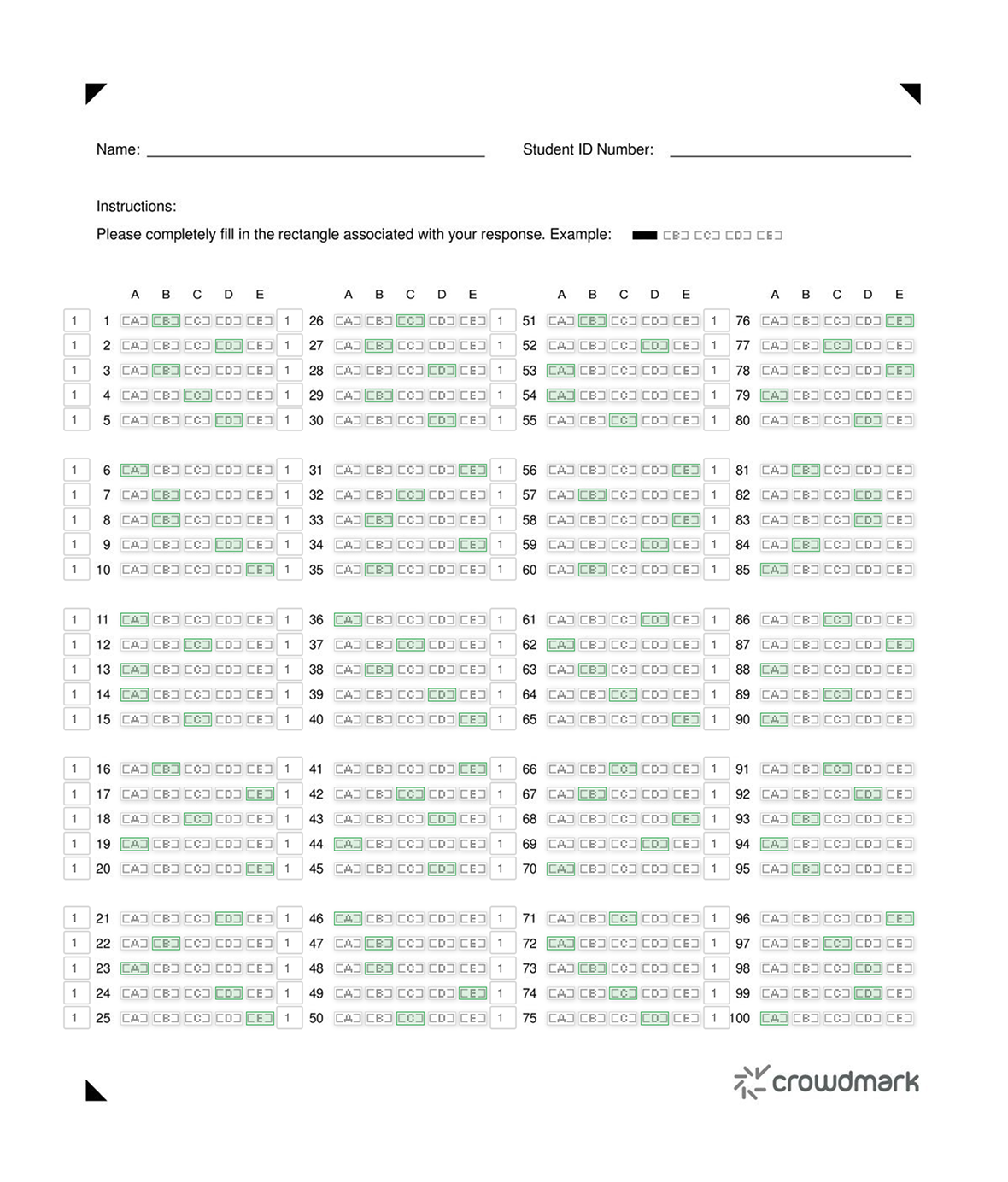 Using Multiple Choice Questions Crowdmark
